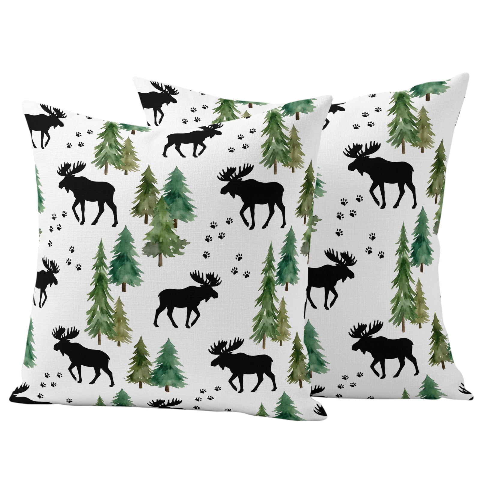 Black Green Moose Outdoor Waterproof Pillow Covers, Modern Animals ...