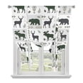 Black Green Moose Tie Up Curtains for Window, Thermal Insulated Balloon ...