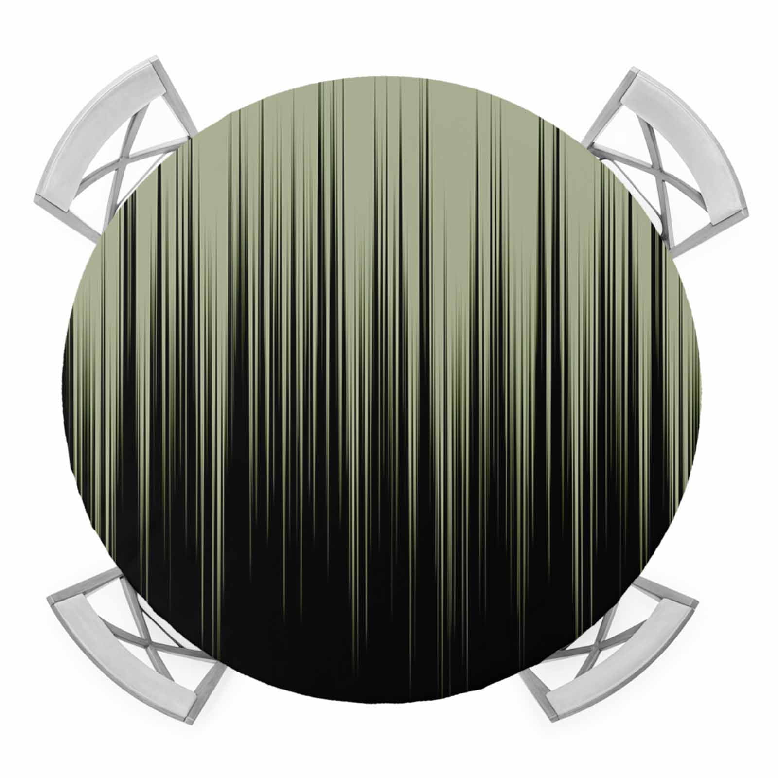 Black Green Ombre Round Table Cover, Abstract Modern Lines Gradient ...