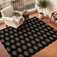 Black Green Palm Trees Area Rugs 8'x10', Washable Small Throw Rugs for ...