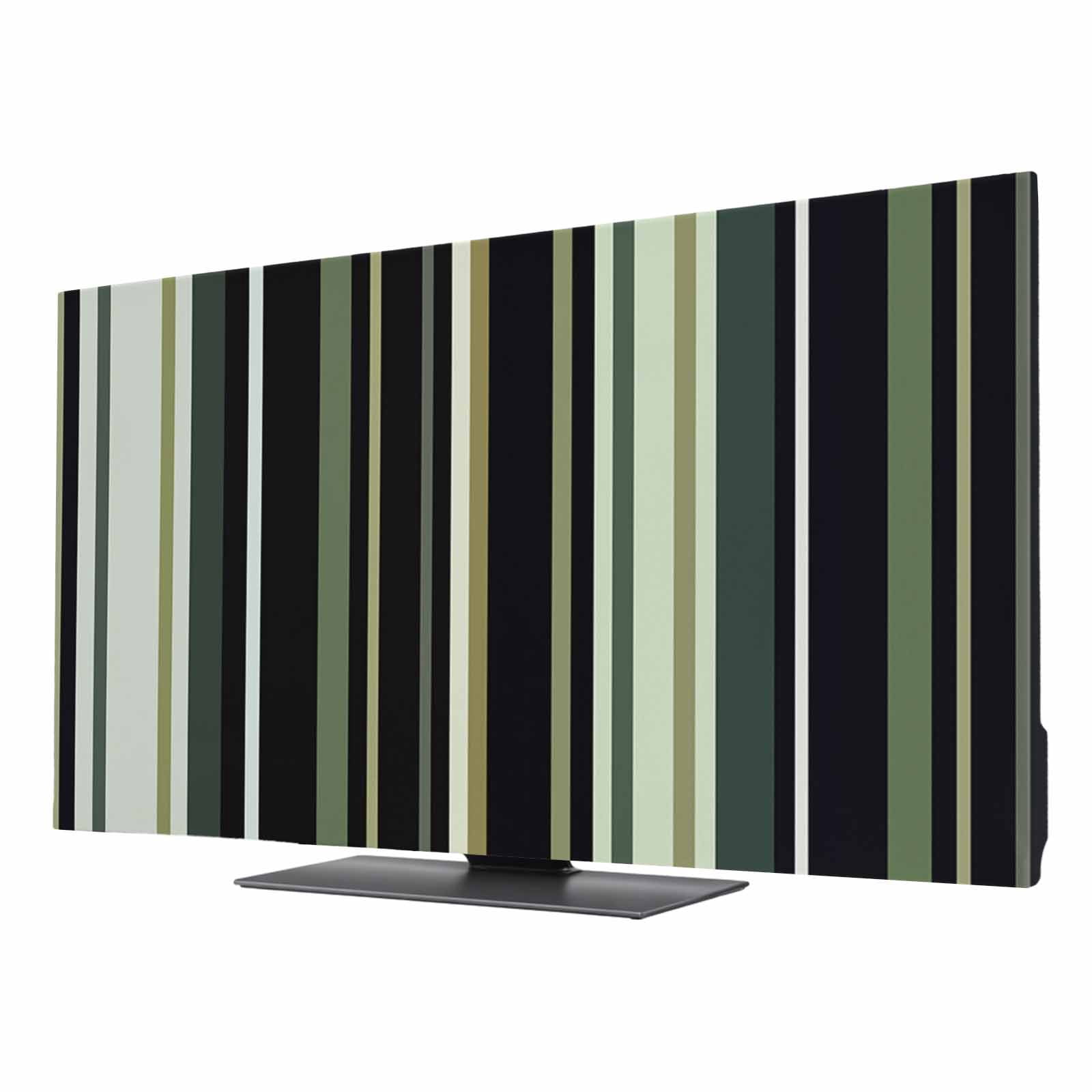 Black Green TV Dust Cover 32 Inch, Stripe Computer Monitor Cover ...