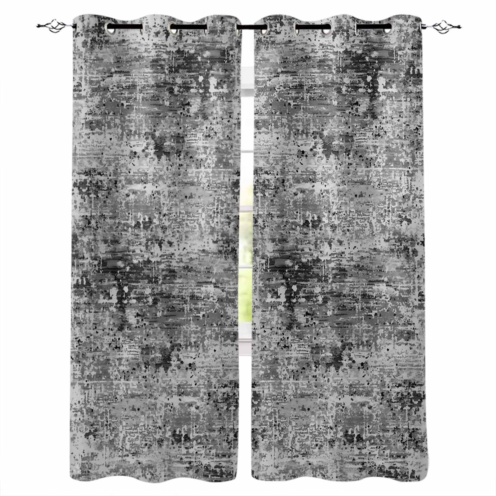 Black Grey Abstract Blackout Curtains for Bedroom/Living Room, Thermal ...