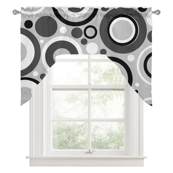 Black Grey Abstract Kitchen Curtains Swag Valance for Windows/Bathroom ...