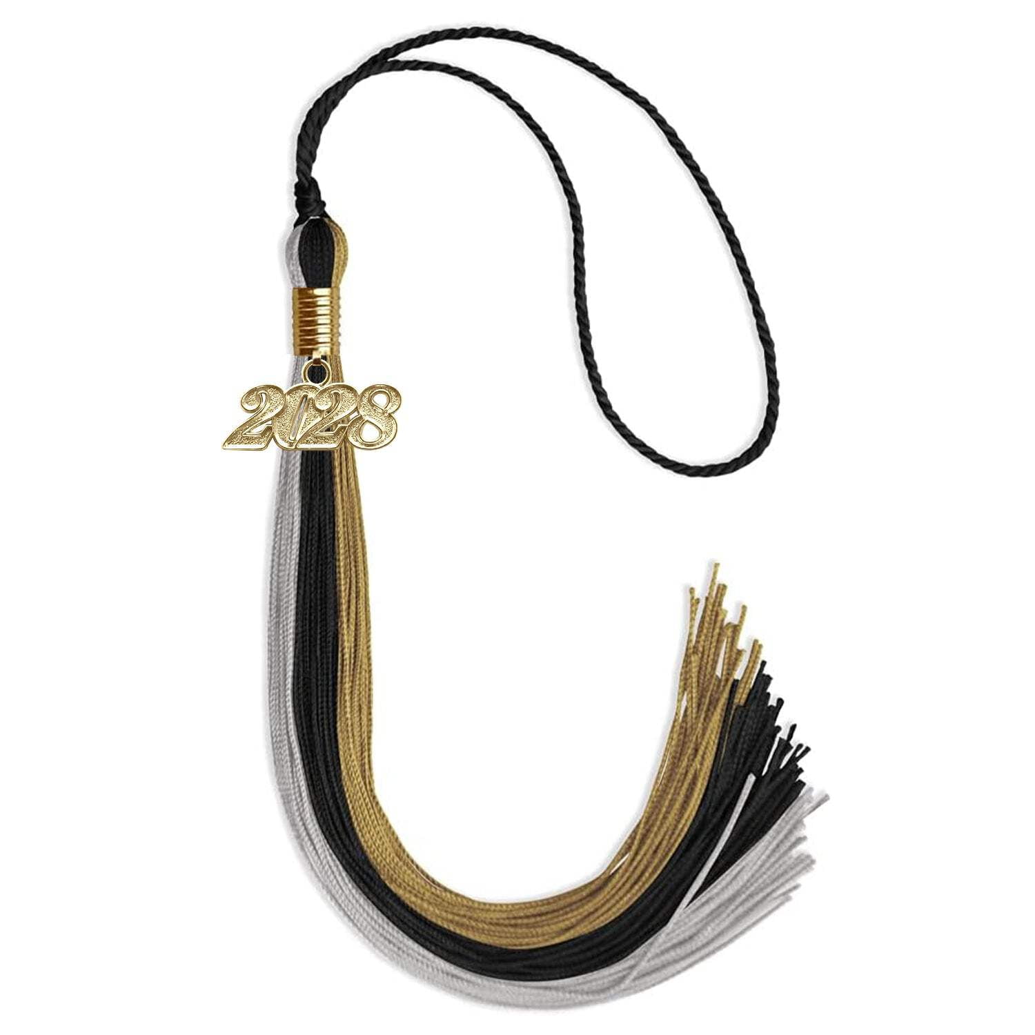 Endea Graduation Black/Grey/Antique Gold Graduation Tassel with Gold ...