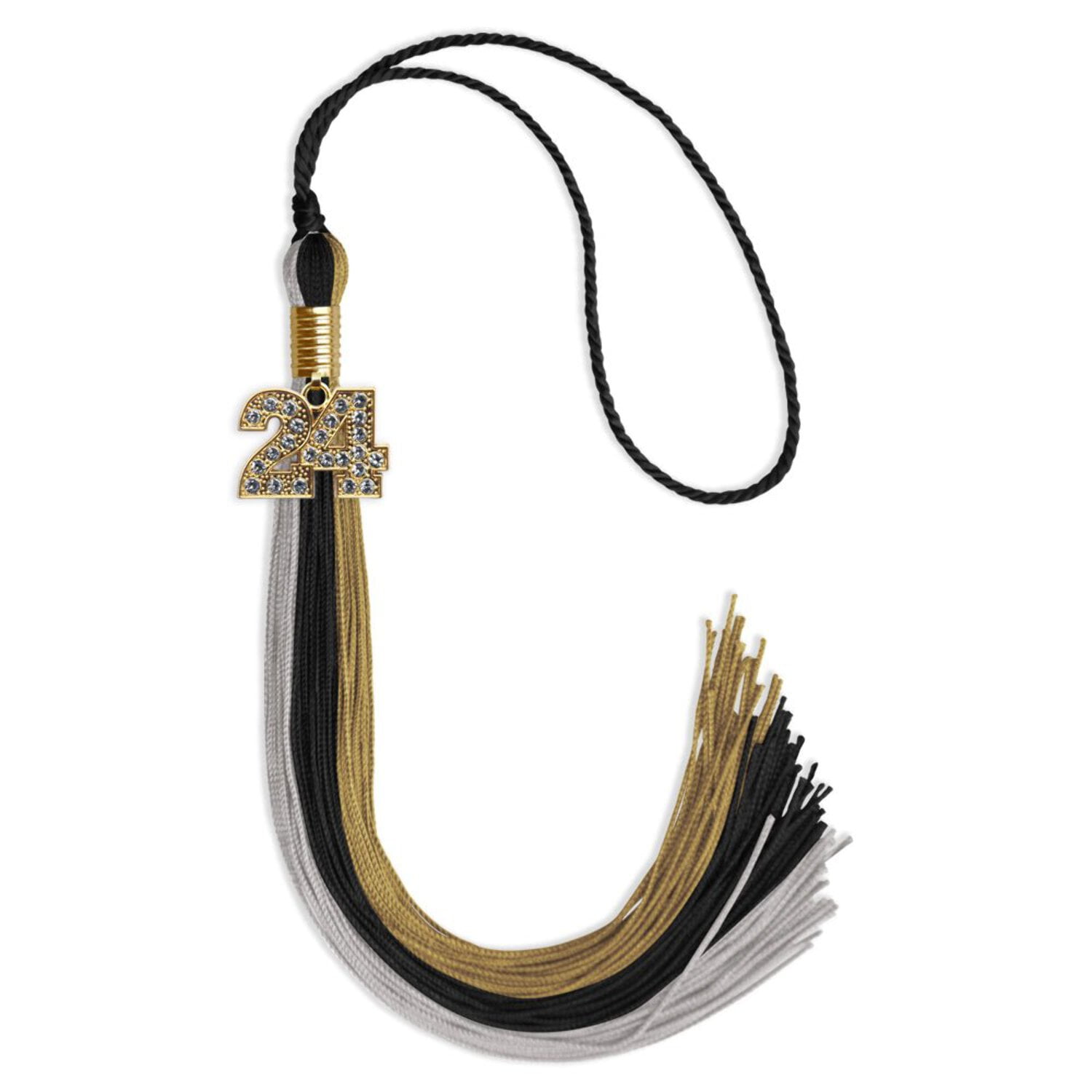 Endea Graduation Black/Grey/Antique Gold Graduation Tassel with Gold ...