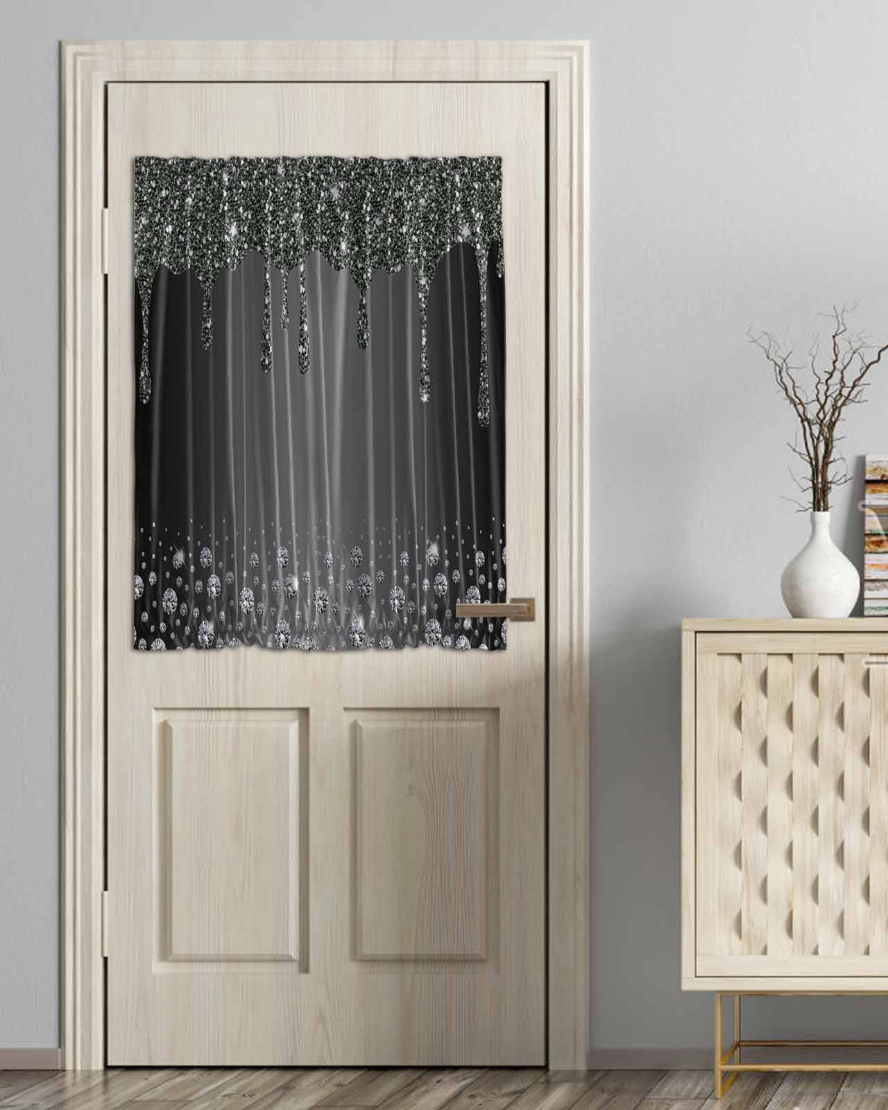 Black Grey Blackout Door Curtains for French, Glass,Front, Back, Patio ...