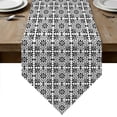 Black Grey Boho Table Runner Linen Burlap Table Runner 72 Inches Long ...