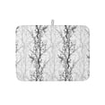 Black Grey Botanical Tree Branch Dish Drying Mats for Kitchen Counter ...