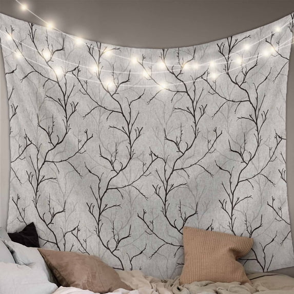 Black Grey Branches Tapestry for Bedroom Wall Hanging Tapestry, Vintage ...