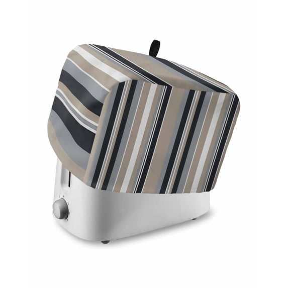 Black Grey Brown Striped Toaster Cover 2 Slice, Small Kitchen Appliance ...