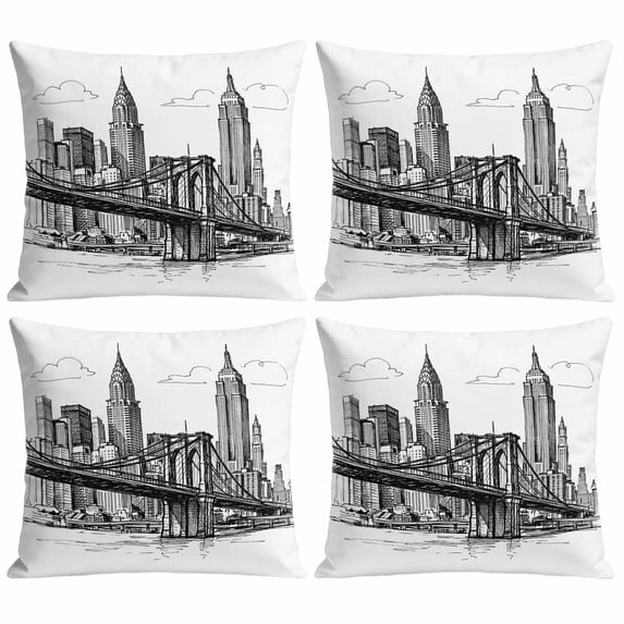 Black Grey Country Throw Pillow Covers 18 x 18 Inch Pillow Covers Set ...