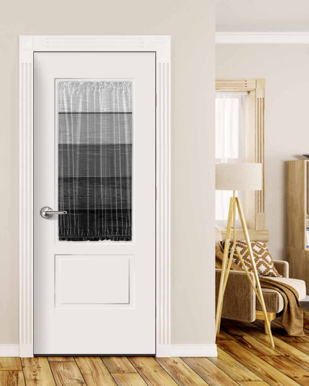 Black Grey Door Curtains for Doorway Privacy, Blackout French Door ...