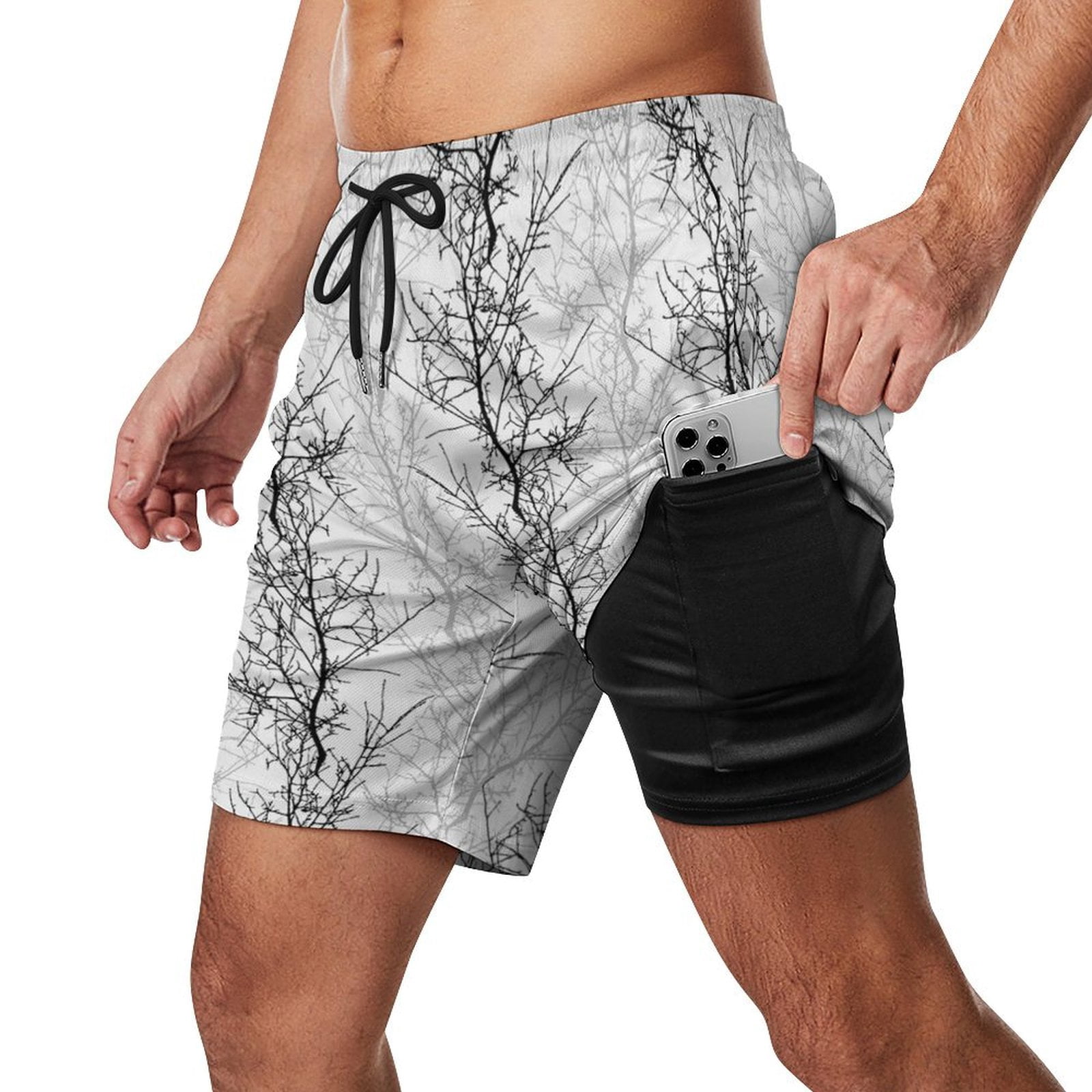 Black Grey Fast Quick Dry Swimming Shorts For Men Swimwear Swimsuit ...