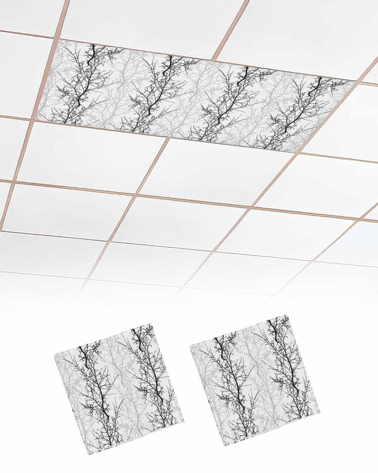 Black Grey Fluorescent Light Covers for Ceiling Lights 4x2 feet,2 Pack ...