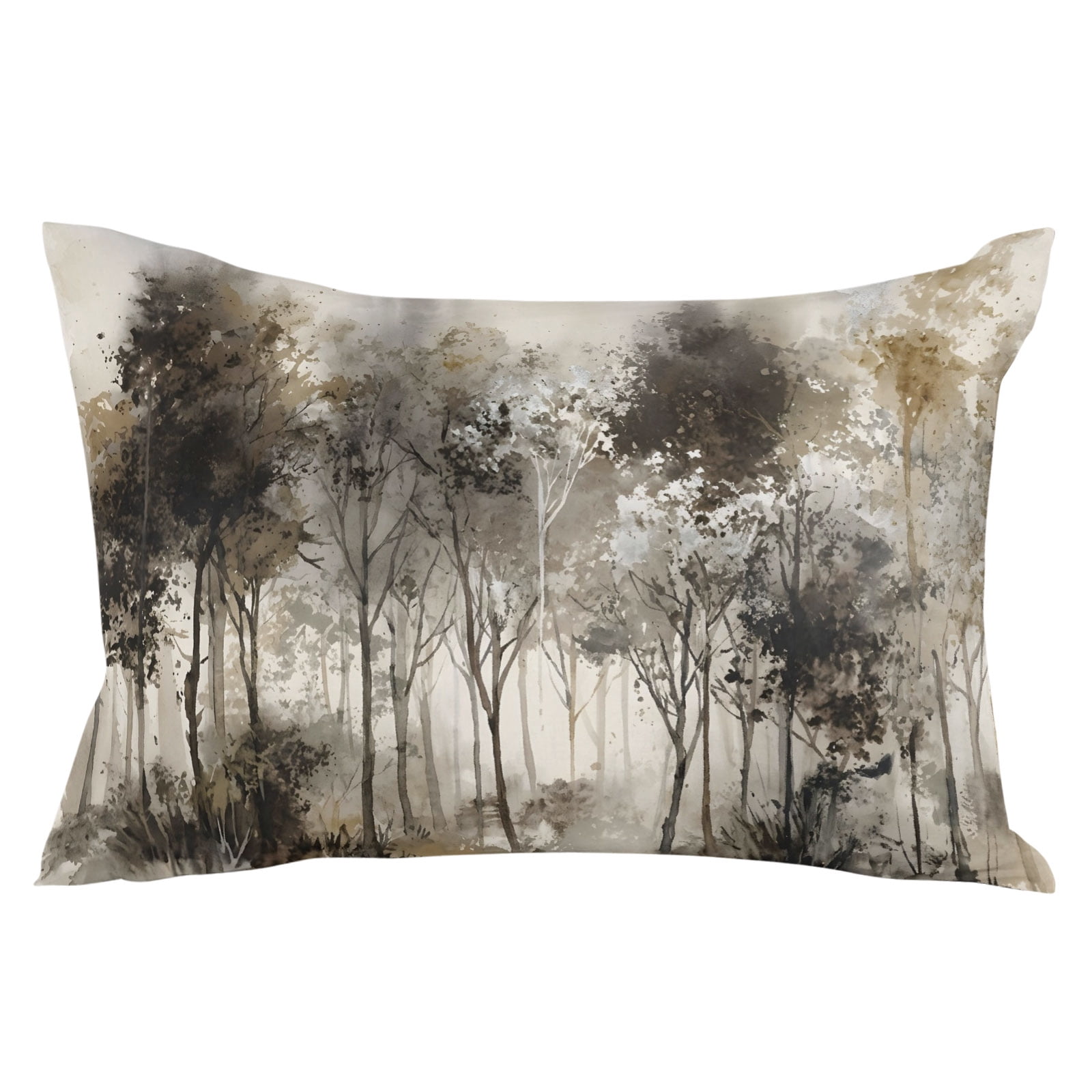 Black Grey Forest Throw Pillow Cover 20 x 36 Inch Decorative Pillow ...