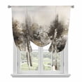 Black Grey Forest Tie Up Curtains for Window, Thermal Insulated Balloon ...