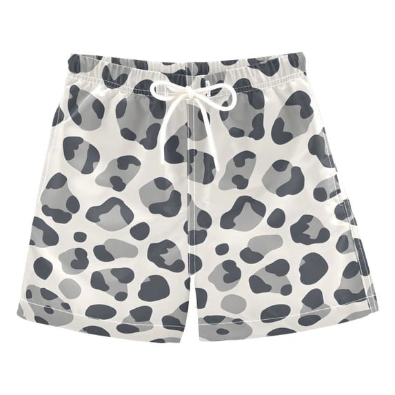 Black Grey Leopard Pattern Swim Trunks Quick Dry Beach Pool Board ...