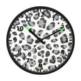 Black Grey Leopard Pattern Wall Clock 12 Inch Voice Activated Night ...