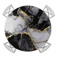 Black Grey Marble Round Tablecloth for 36-44 Inch Tables,Fitted Table ...