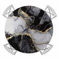 Black Grey Marble Round Tablecloth for 55-60 Inch Tables,Fitted Table ...