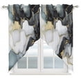 Black Grey Marble Swag Valances for Windows 63 inches Long, White ...
