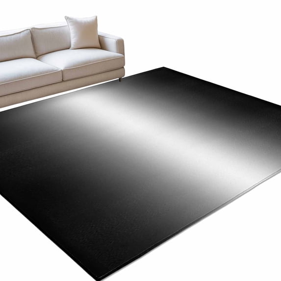 Black Grey Ombre Area Rugs 6x9ft Modern Abstract Gradient Minimalist ...