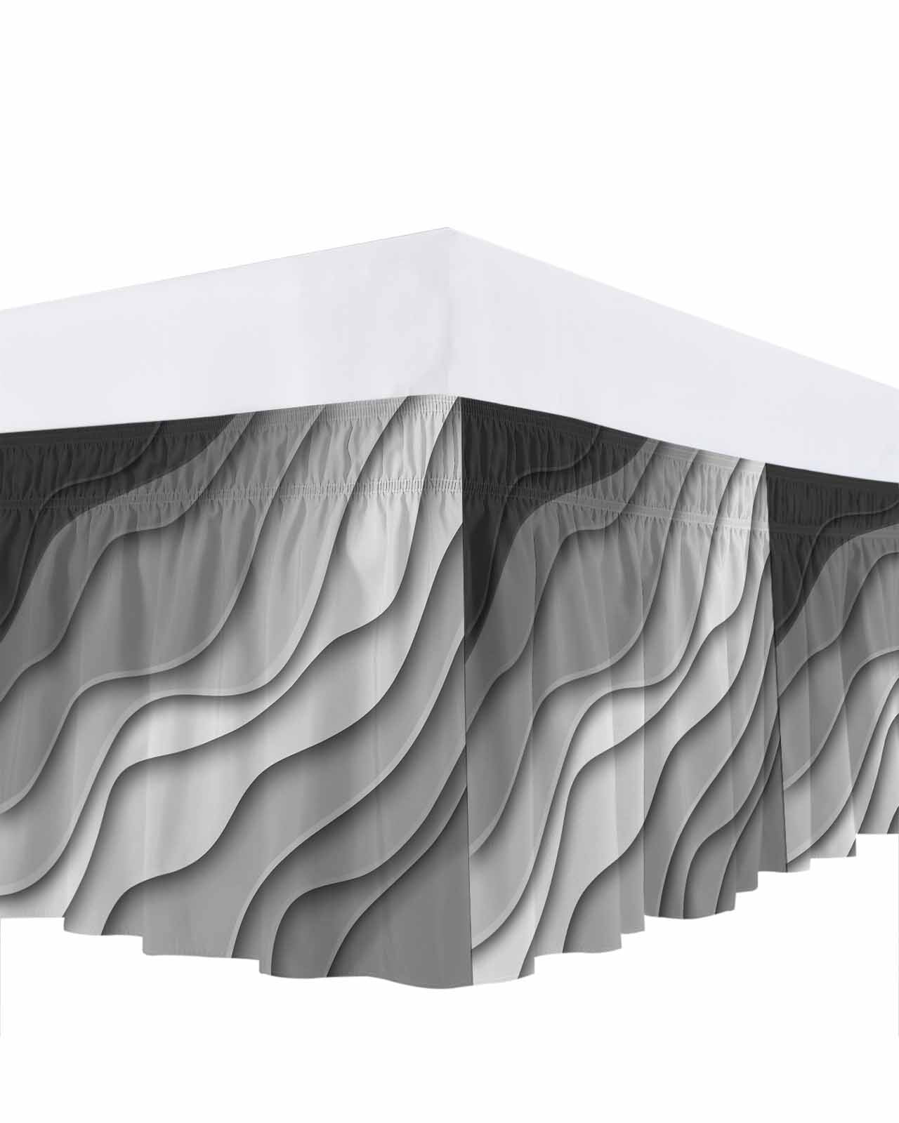 Black Grey Ombre Bed Skirt King Size,Modern Geometric Abstract ...