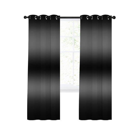 Black Grey Ombre Blackout Curtains for Bedroom Living Room, Modern ...