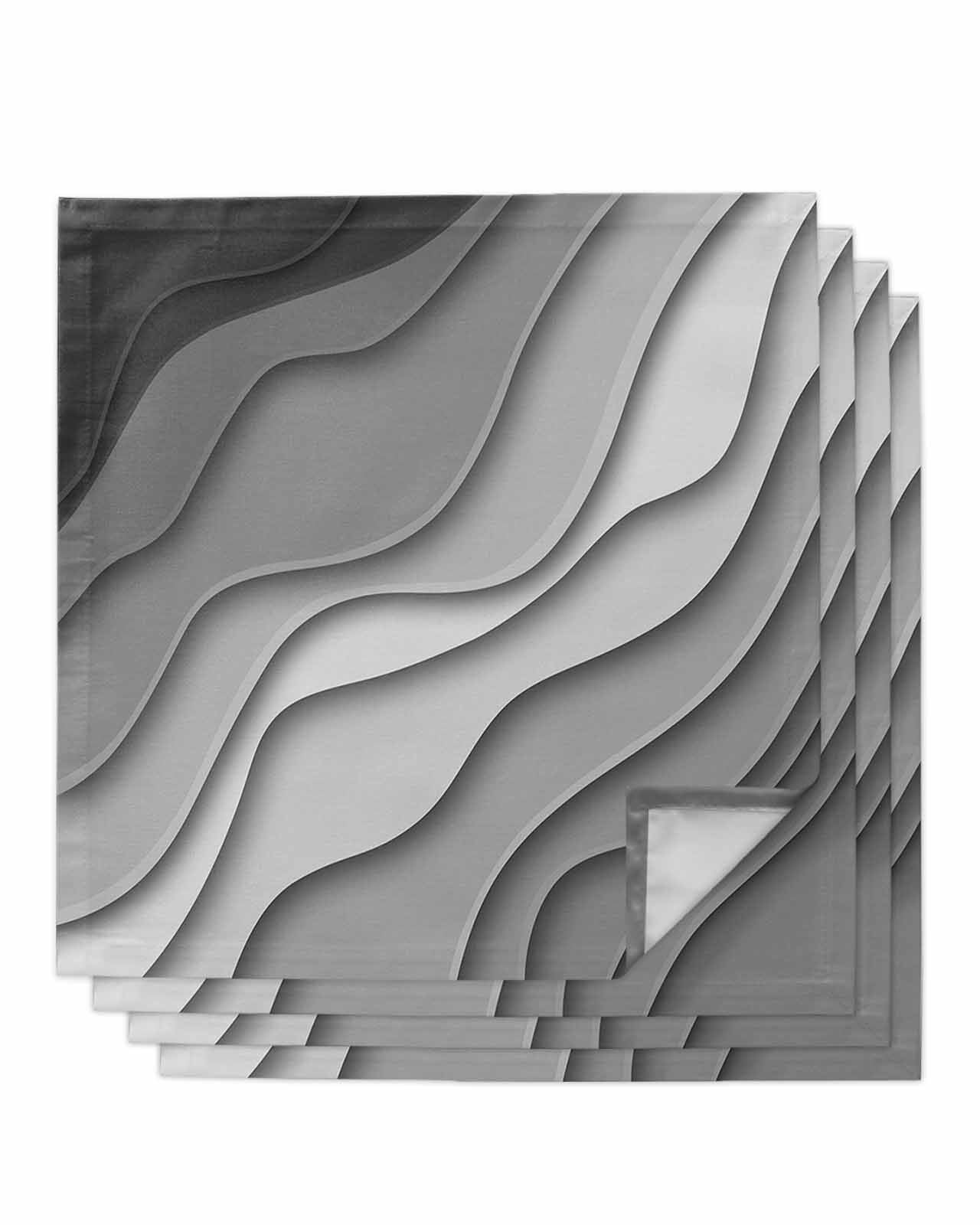 Black Grey Ombre Cloth Napkins Washable Set of 4, Modern Geometric ...