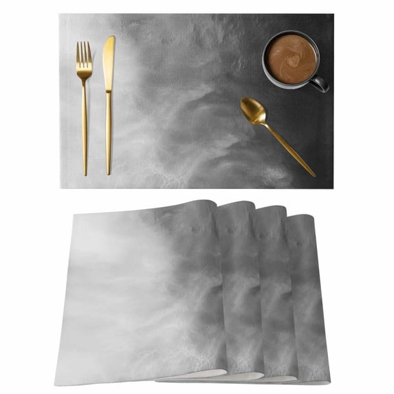 Black Grey Ombre Cotton Linen Placemats Set of 1, Coastal Beach Modern ...