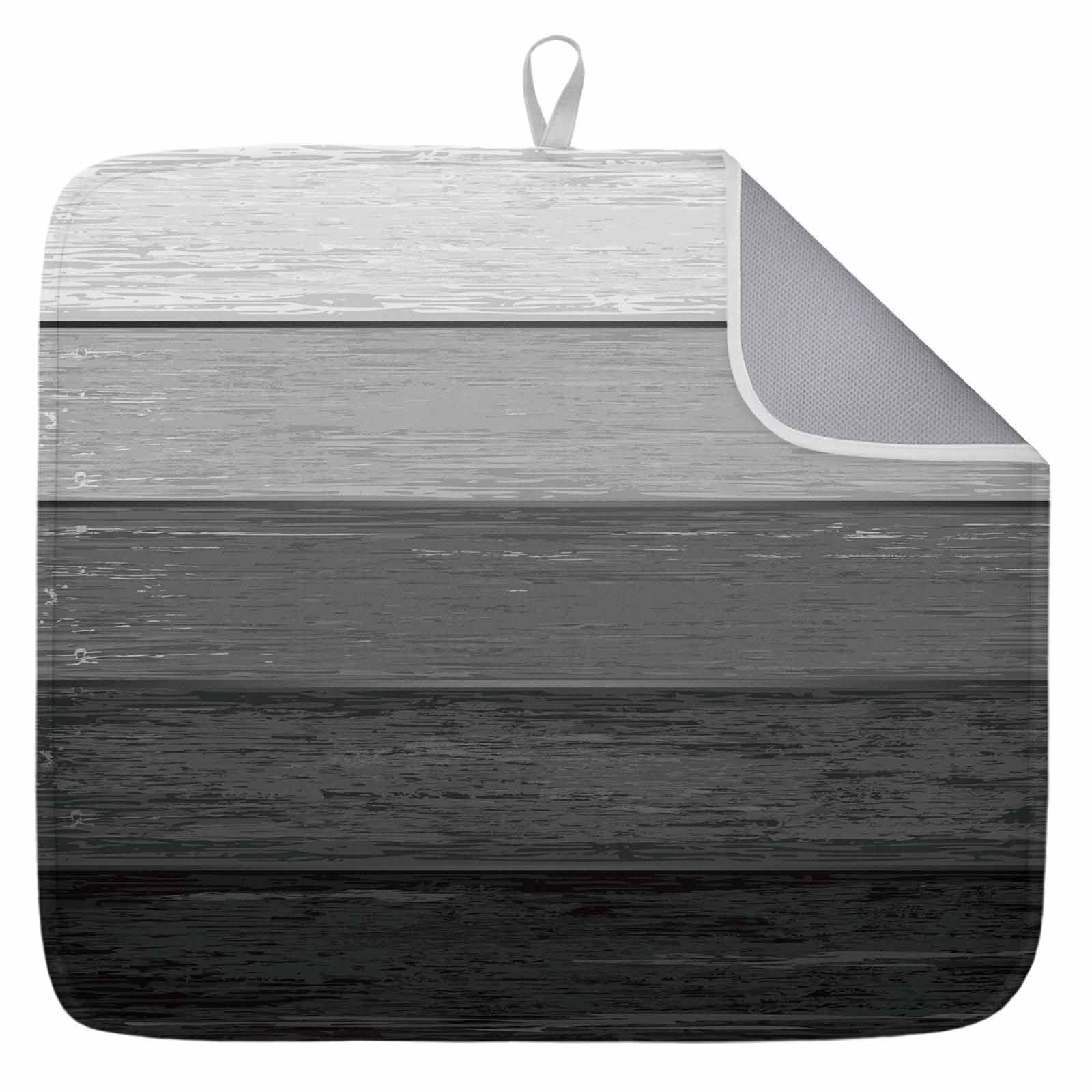 Black Grey Ombre Dish Drying Mat for Kitchen Counter,Farmhouse Vintage ...