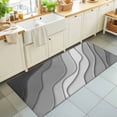 Black Grey Ombre Gradient Water Ripple Rectangle Rug 2'x6' Abstract ...