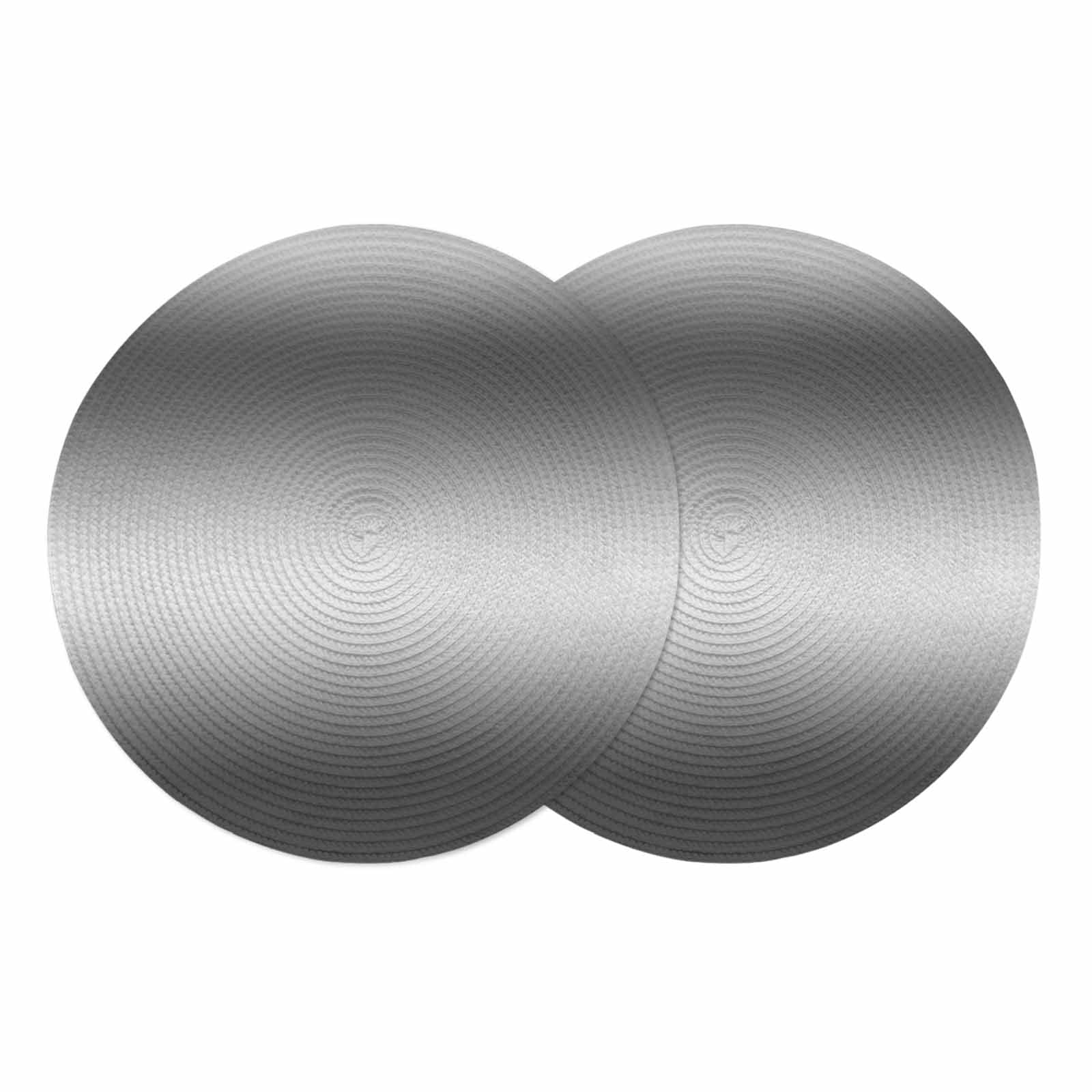 Black Grey Ombre Round 13 Inch Placemats Set of 2, Contemporary ...