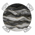 Black Grey Ombre Round Tablecloth for 55-60 Inch Tables, Fitted Table ...