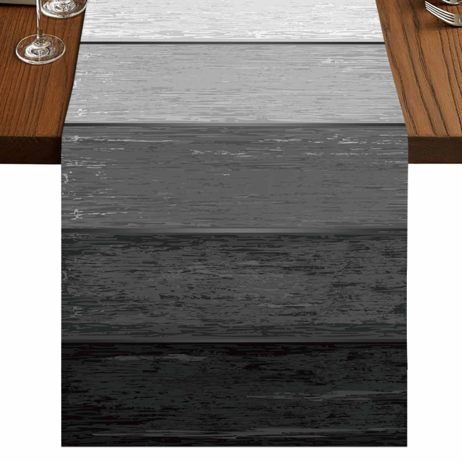 Black Grey Ombre Short Table Runner 36 Inches Long,Farmhouse Vintage ...