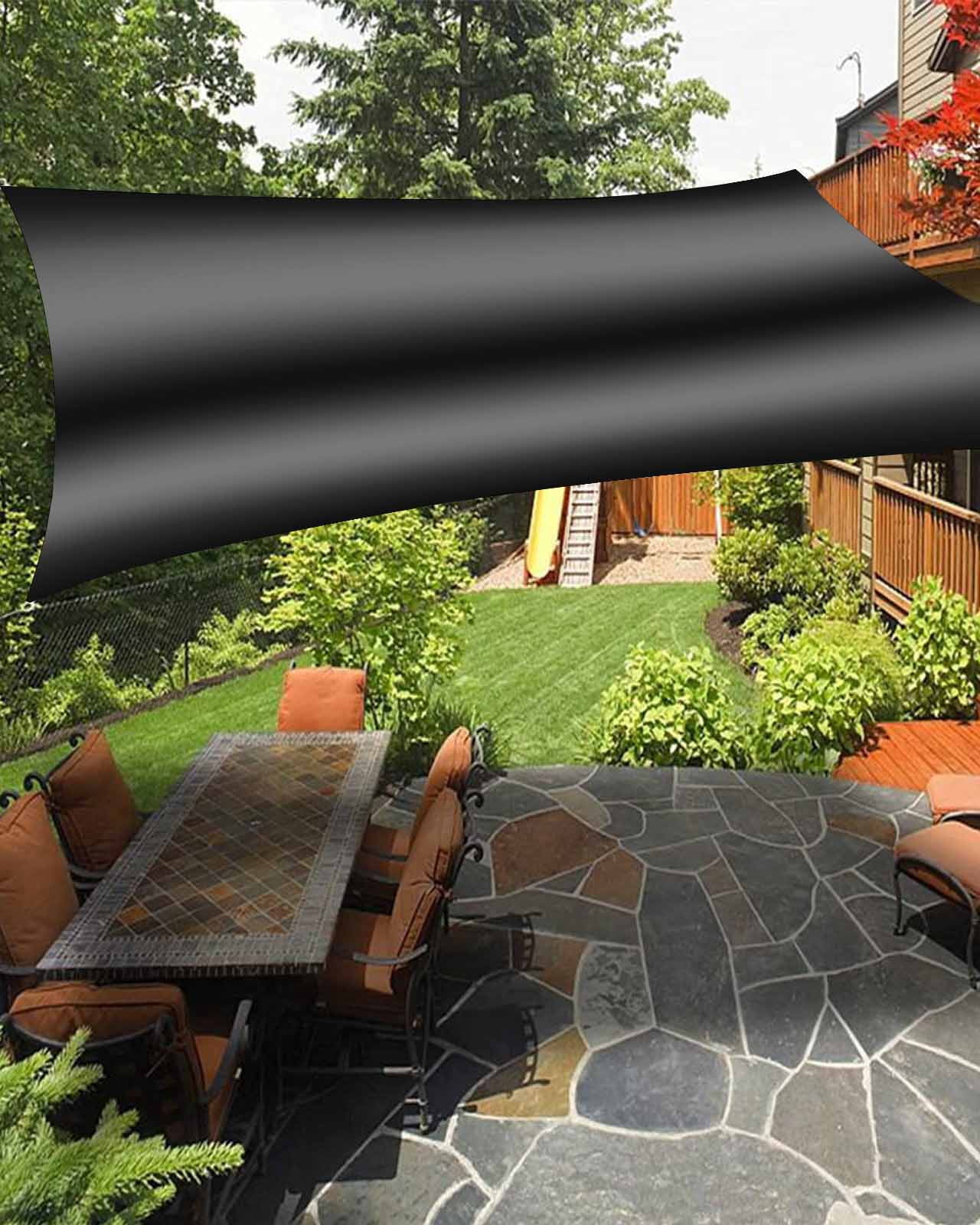 Black Grey Ombre Sun Shade Sail 8'X10' Modern Gradient Solid Color ...