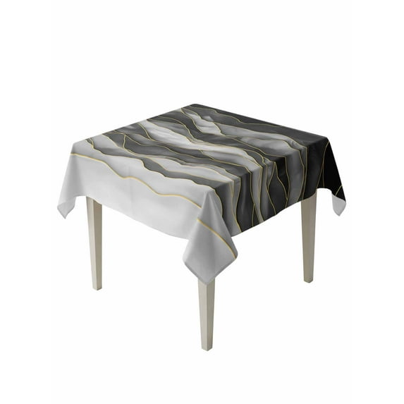 Black Grey Ombre Table Cloth, Modern Moire Abstract Art Luxury ...