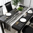 Black Grey Ombre Table Runner 90 Inches Long, Modern Moire Abstract Art ...
