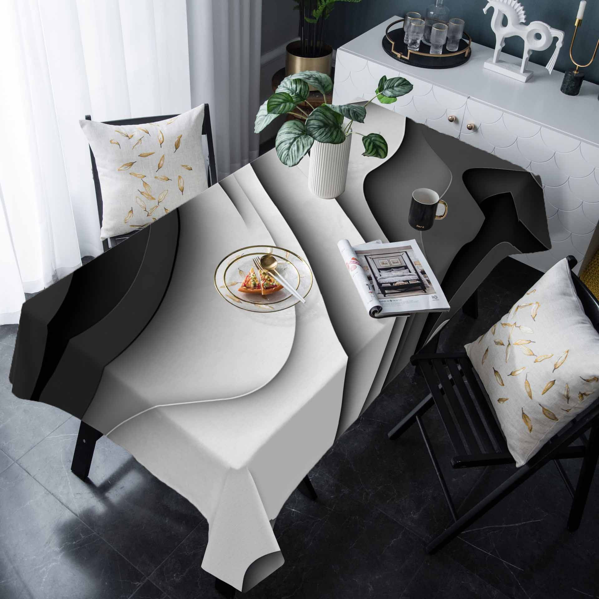 Black Grey Ombre Tablecloth Rectangle Table Cloth 60x120 , Waterproof ...