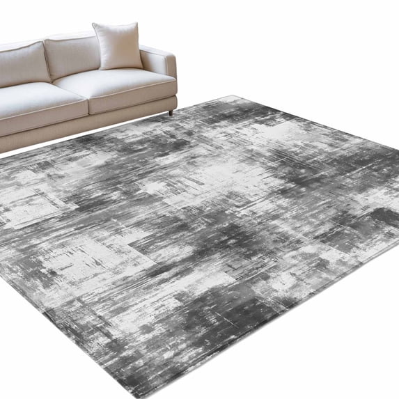 Black Grey Ombre Washable Rug 2.7x5 Area Rug for Living Room Bedroom ...
