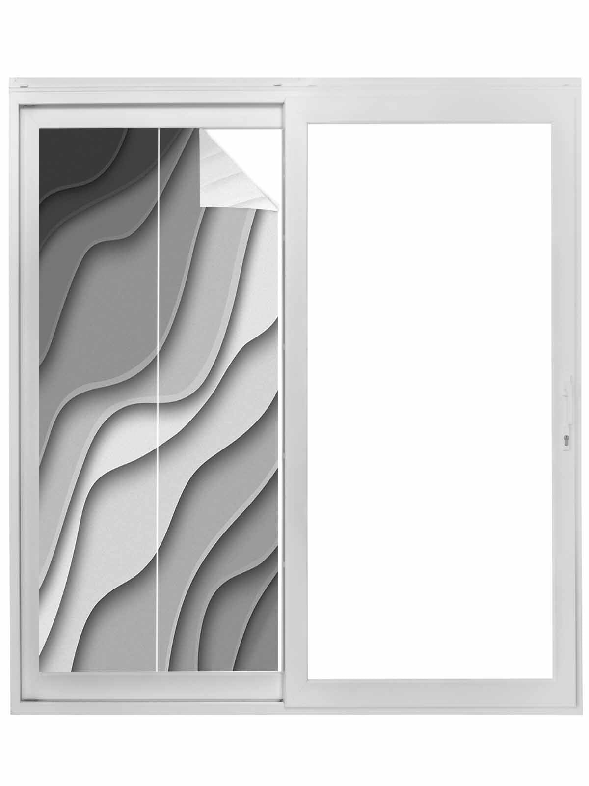 Black Grey Ombre Window Privacy Film, Modern Geometric Abstract Aesthetic Cream Static Cling UV ...
