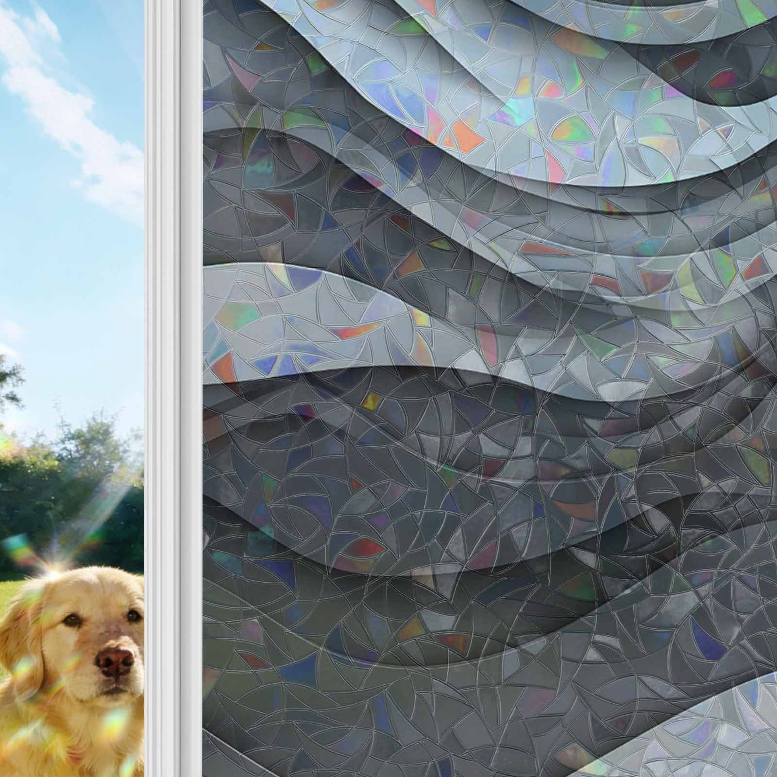 Black Grey Ombre Window Privacy Film Stain Glass,Reusable Decorative ...