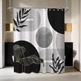 Black and Grey Shower Curtain Black White Gray Mid Century Modern ...