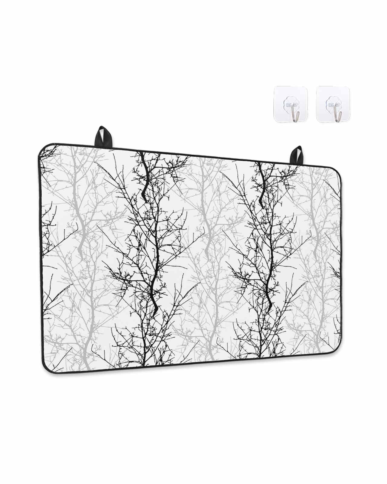 Black Grey Stove Top Covers for Electric Stove, 28'x20'' Tree Branch ...