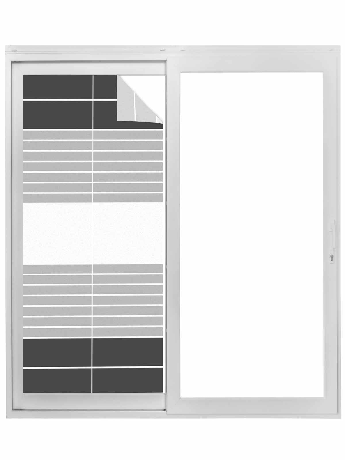 Black Grey Stripe Window Privacy Film Stained Glass Window Film ...