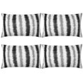 Black Grey Striped Lumbar Pillow Covers 12 x 20 Inch Pillow Covers Set ...