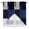 Black Grey Swag Curtain Valance for Window 2 Panels Blue Geometric ...