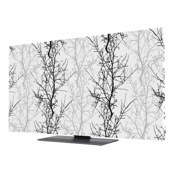 Black Grey TV Dust Cover 32 Inch, Tree Branch Computer Monitor Cover ...