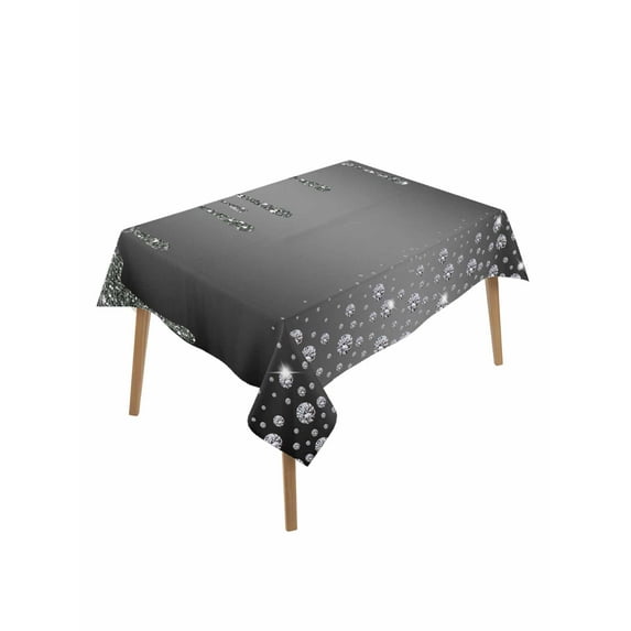 Black Grey Table Cloth, Modern Abstract Diamond Luxury Gradient ...