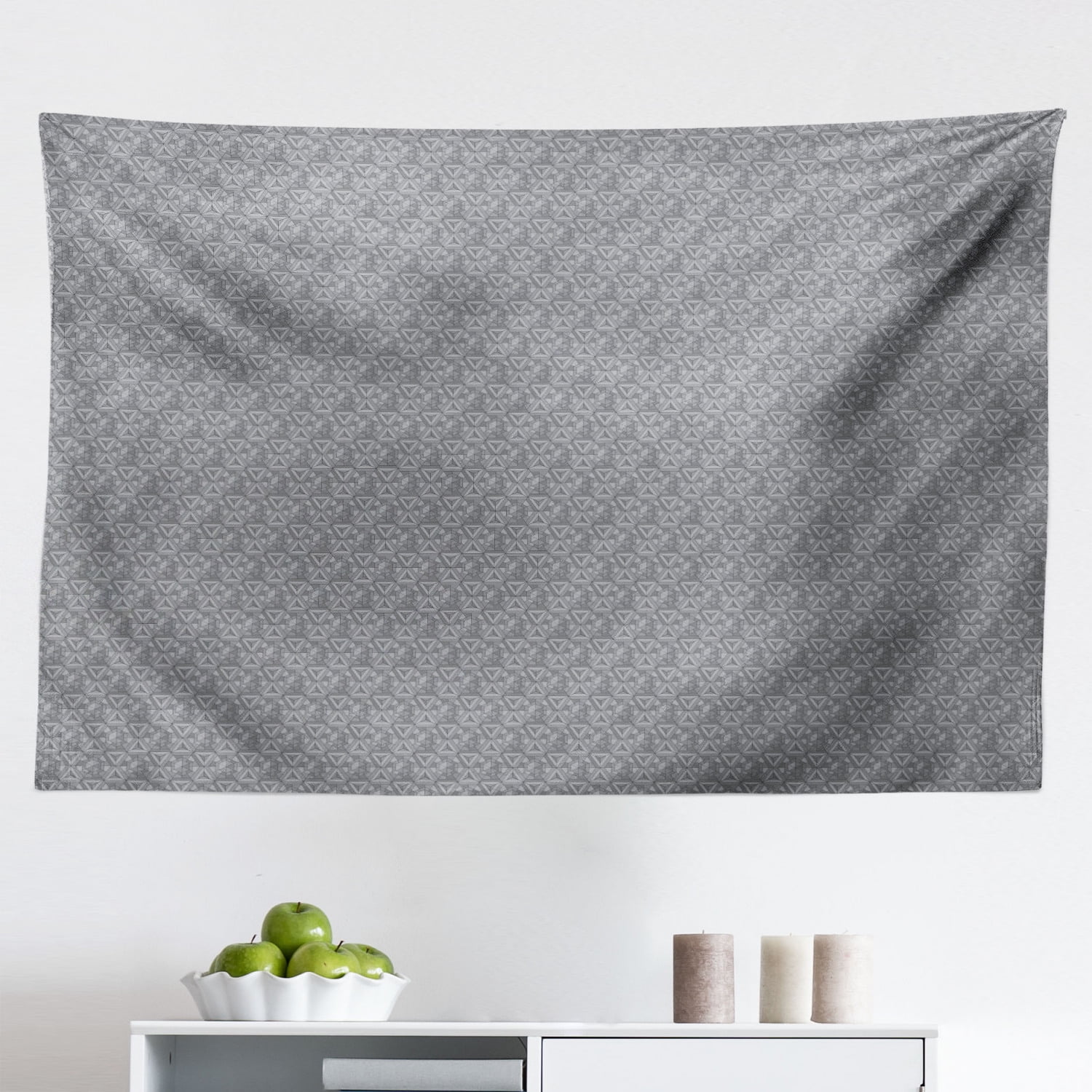 Black and Grey Tapestry, Angled Stripes Line Art Design Monochromatic ...